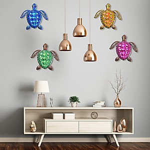 Surakey Metal Sea Turtle Wall Decor Sea Turtle Wall Art Decor Hanging Animal Ornament for Home Bedroom Living Room Office Garden Fences Aquarium Ocean Wall Decoration (Green)