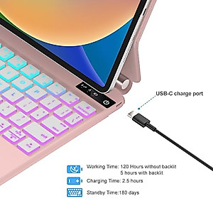 iPad Air 11-inch Generation Keyboard Case Smart Magnetic Folio Keyboard Cover with 7 colors Backlit Multi-Touch Trackpad, for (M2) 2024 / iPad Pro 11 inch (4th/3rd/2nd/1st Gen) / iPad Air 5th 4th Gen