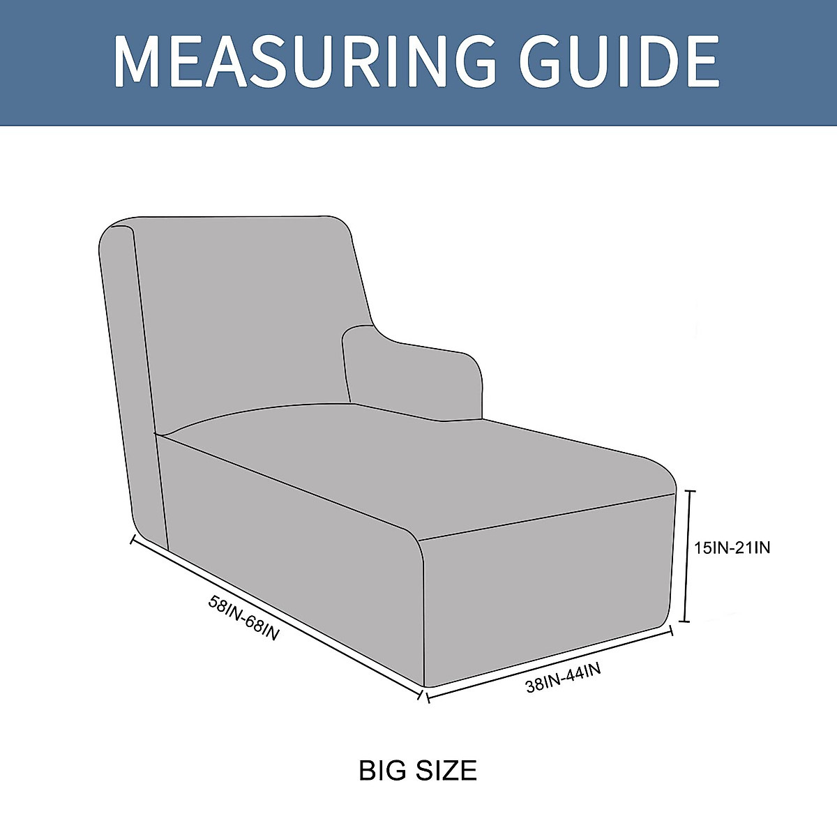 ULTICOR Additional Chaise Cover (Light Grey, Large - Right Chaise)