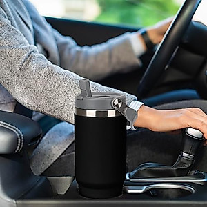 Chef Frog Porto Rico (4) 30 OZ Insulated Tumblers with Handle And Straw Leakproof Vacuum Insulated Stainless Steel Water Bottle for Car Fishing Travel