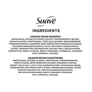 Suave Professionals Damage Repair Shampoo + Conditioner Coconut Oil, 28 Fl Oz (Pack of 4)