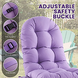 BLISSWALK Patio Chair Cushion for Adirondack,High Back Tufted Rocking Chair Cushion, Outdoor Seat Chair Cushion 48"x21"x4" inch, Sunscreen and Fade-Resistant,1Count,Purple