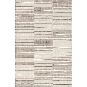 nuLOOM Sadie Hand Woven Striped Cotton Area Rug, 8' x 10', Beige