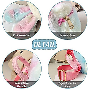 Lanpet Cute Bunny Backpacks for Girls , Women Cute Rabbit Ears Backpack Fluffy Shoulder Bag School Bag Satchel