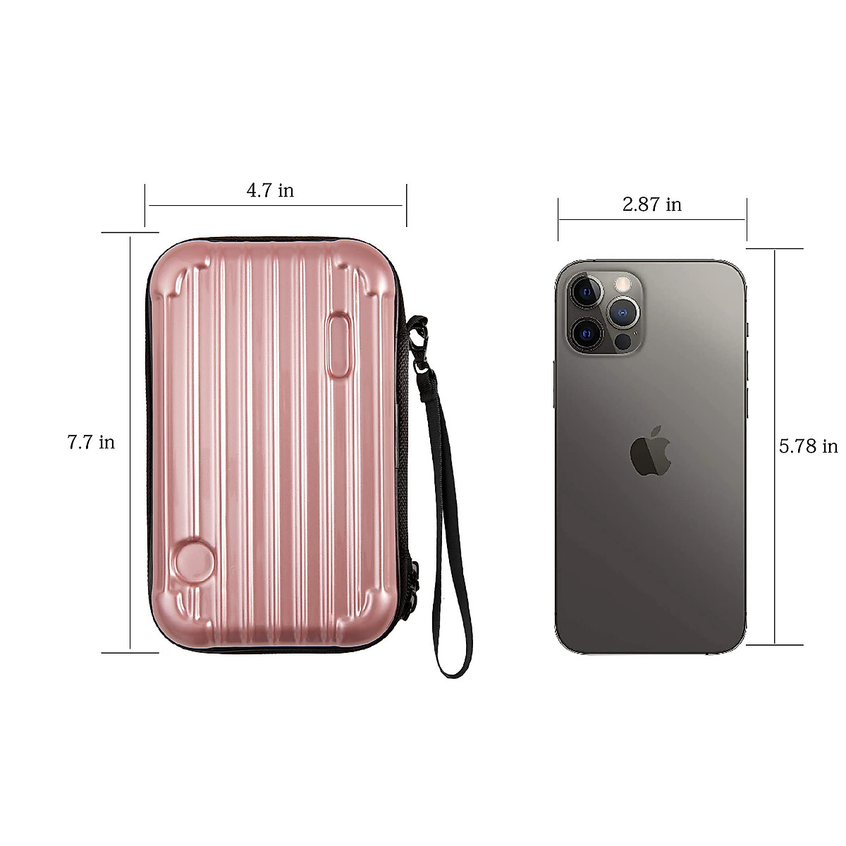 SenYang Hard Shell Cosmetic Case,Carrying Hard Bag, Protective Storage Case Bag for Toiletry, Beauty Makeup, Electronic Accessories, Overnight Travel Water Resistant Crash Proof (Gold)