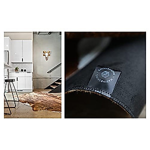 NativeSkins Large Faux Cowhide Rug - Sahara Sands (4.6ft x 6.6ft) - Cow Print Area Rug for a Western Boho Decor - Synthetic, Cruelty-Free Animal Hide Carpet with No-Slip Backing