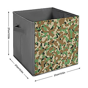 Camouflage Collapsible Storage Bins Basics Folding Fabric Storage Cubes Organizer Boxes with Handles