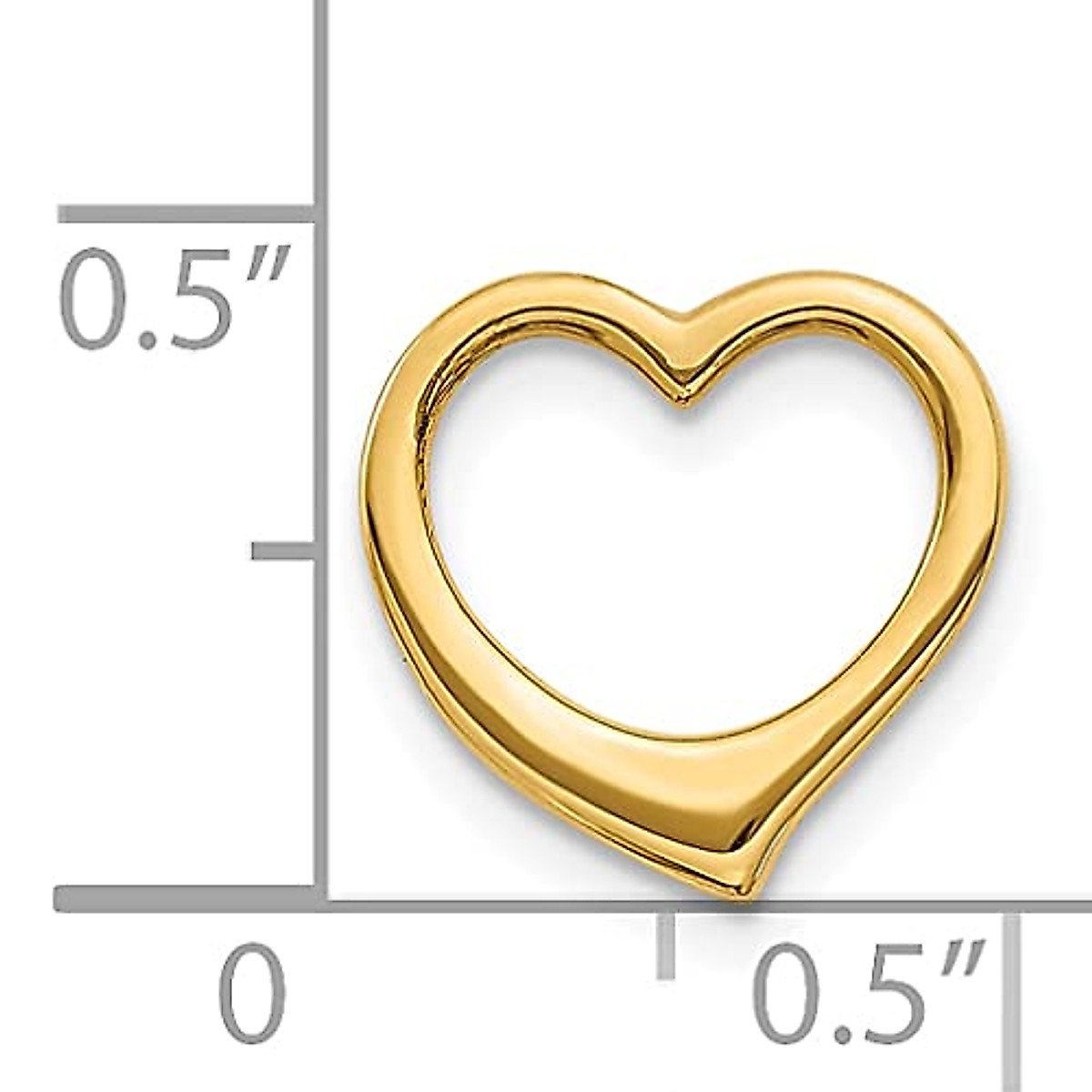 IceCarats 14K Yellow Gold Heart Love Floating Chain Slide Pendant Necklace Charm 12mm x 11mm Only