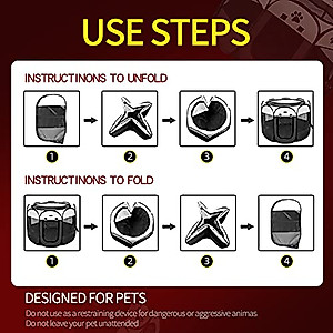 Portable Dog Playpen| Ronsan Dog House Indoor Outdoor| Pet Playpen for Small Dogs| Dog Travel Accessories Cat Kennel Size L