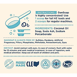 DanSoap Powdered Laundry Soap | Natural, Plastic Free | Unscented (70 Washes)