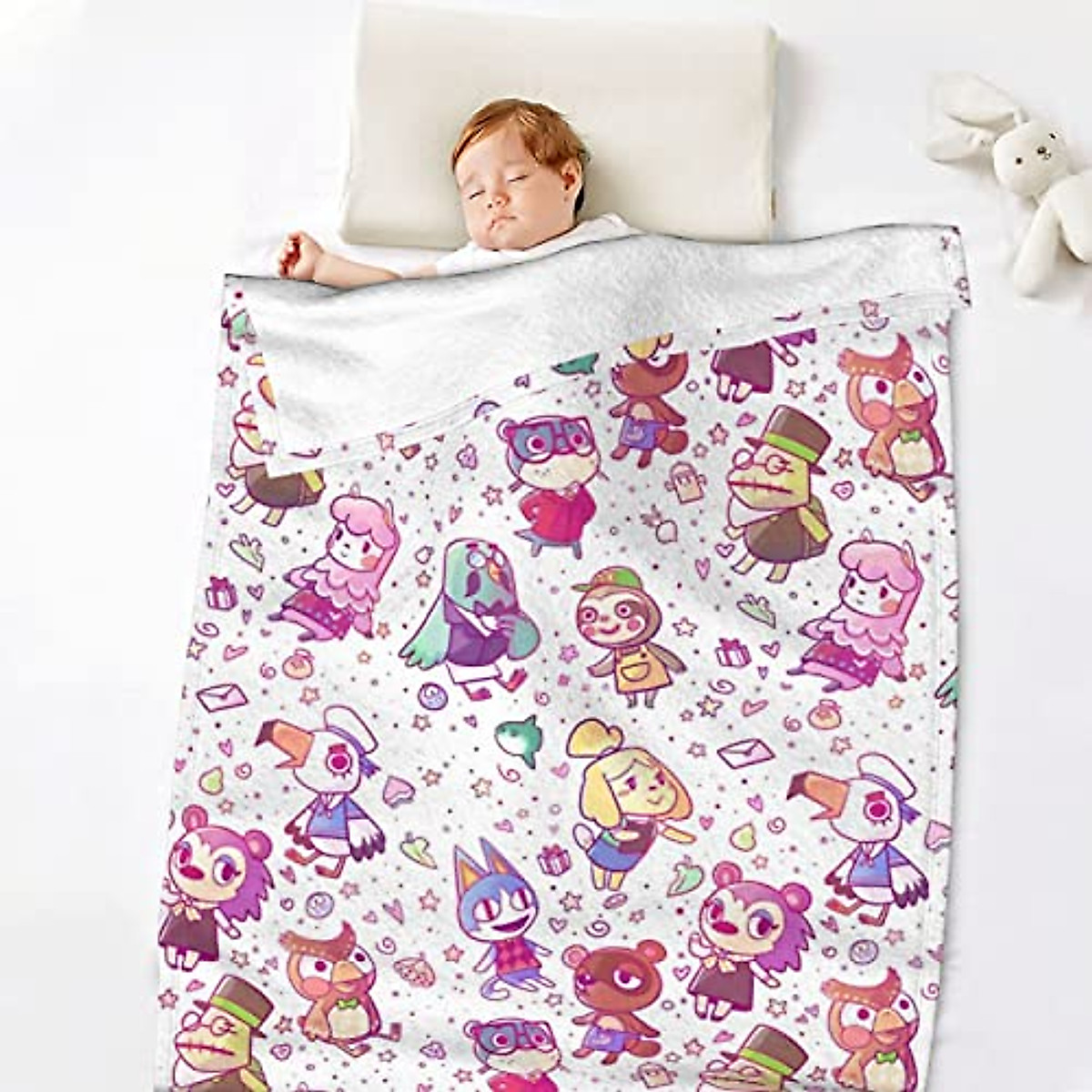 Animal - Cro-ssing Fleece Blanket - All Season 300GSM Lightweight Plush Fuzzy Cozy Soft Flannel Throw Blanket for Bed Sofa Couch Travel Camping 30x50 inches