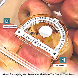 Oiperiey 3-Pack Fridge Vegetable and Fruit Storage Containers, Creative Timer Refrigerator Drain Storage Box, BPA-Free Kitchen Storage Box with Ventilation Holes to Keep Food Fresh