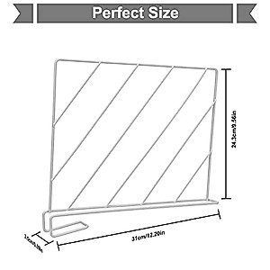 Hiziwimi 4 PCS White Metal Shelf Dividers, Multi-Functional Shelf Separator, Adjustable Clothing Organizer, White Hollow Dividers for Storage, Wood Closet, Kitchen and Office Shelves (White-4pc)