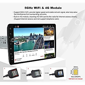 Joying Newest 10.1" Single Din Android Car Navigation Car Touch Screen Stereo Single Din Car Stereo with Navigation Supports Carplay/Android Auto/5Ghz WiFi/Bluetooth 5.1 (8GB+128GB)