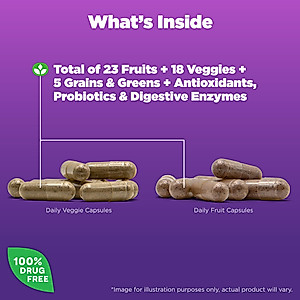 Natrol JuiceFestiv Daily Fruit & Veggie with SelenoExcell and Whole-Food [Phyto]Nutrients, Dietary Supplement Supports Better Nutrition (& overall well-being), 90 Capsules (Pack of 2), 45 Day Supply