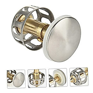 BEBEMOKO 2pcs Sink Drain Hair Catcher Sink Filter Strainer No Overflow Bathtub Drain Stoppers Up Drain Filter Wash Basin Stopper Over Sink Strainer All Copper Plus 304