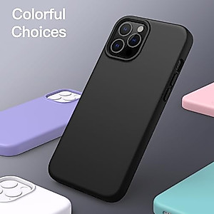 JETech Silicone Case for iPhone 12 Pro Max 6.7-Inch, Silky-Soft Touch Full-Body Protective Phone Case, Shockproof Cover with Microfiber Lining (Black)