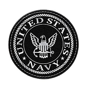 USN Coasters Set - 4 Navy Drink Coasters for Home, Bar, Office or Car (Navy)