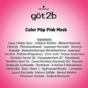 Got2b Color Pop Semi-Permanent Hair Color Mask, Pink, 5.1 oz
