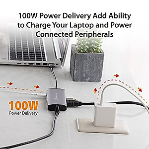 j5create USB C Hub - 4K 60Hz HDMI, 2 USB-A 10Gbps, USB-C 10Gbps with PD 100W, Ethernet, | Multiport Adapter for MacBook, ChromeBook, XPS, Surface Pro (JCD392)