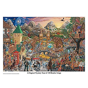 A Magical Mystery Tour of 100 Beatles Songs by Tom Masse 32x22 Music Art Print Poster Wall Decor Rock and Roll Man Cave