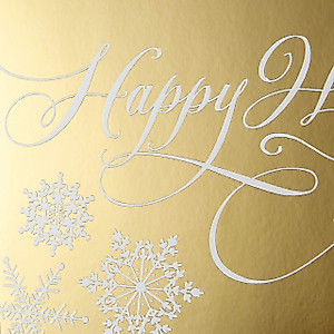 Hallmark Boxed Holiday Cards, Gold Happy Holidays (16 Cards and 17 Envelopes)