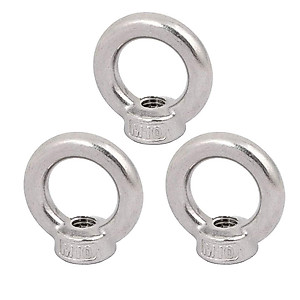 Sydien 3Pcs M10x1.5mm 304 Stainless Steel Female Thread Ring Lifting Eye Nuts