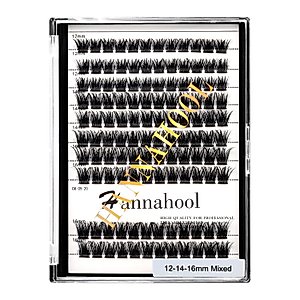 Large Tray D Curl Thickness 0.07mm Mixed 8-10-12-14mm/10-12-14-16mm/12-14-16mm /14-16mm/10-12-14mm Wide Stem Individual Cluster False Eyelashes Volume Eye Lashes Extensions 200PCS(mixed 12-14-16mm)