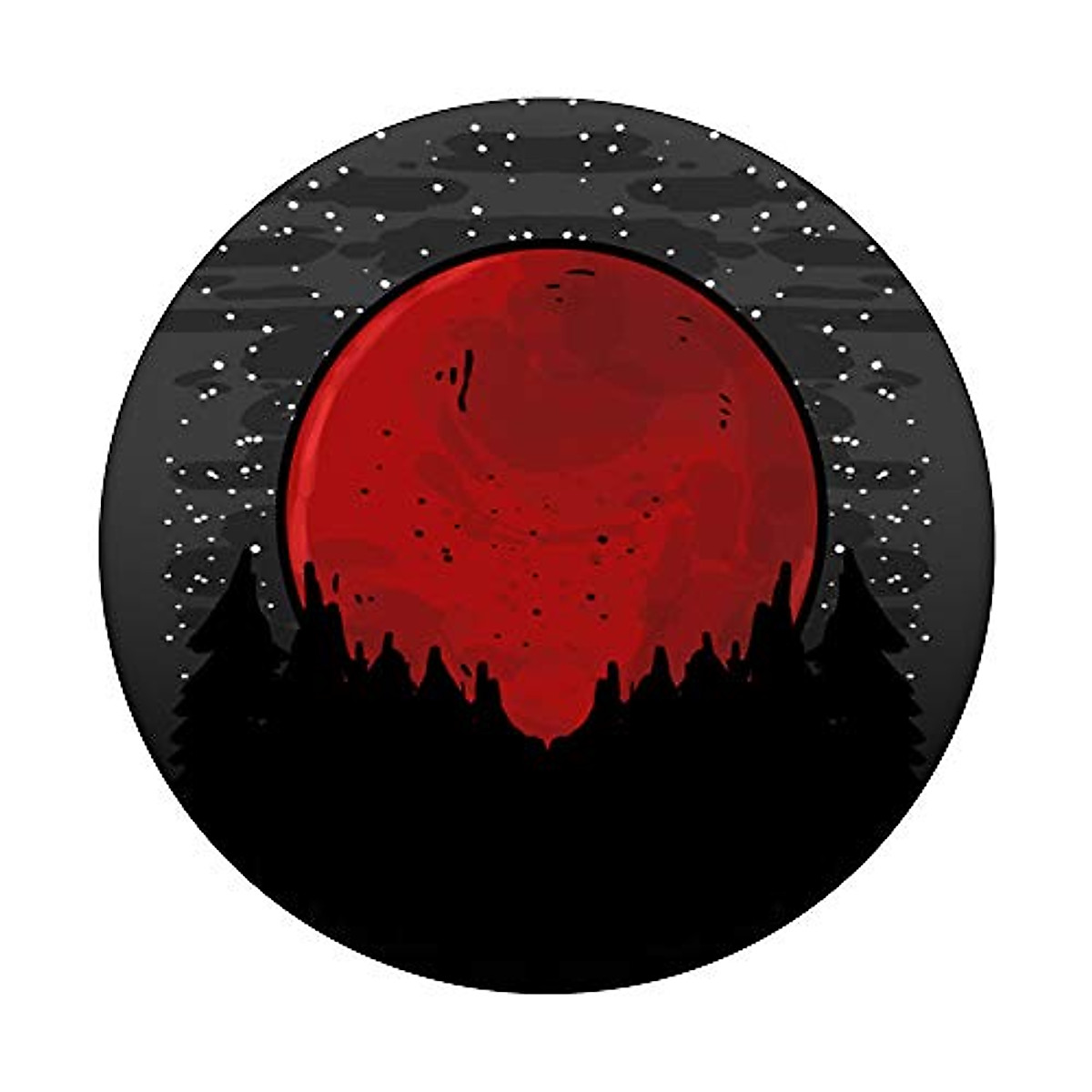 Red Blood Moon Black Night Sky Lunar Eclipse Space Gift PopSockets PopGrip: Swappable Grip for Phones & Tablets