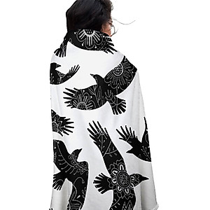 LAKIMCT Abstract Bird Round Blanket for Couch Bed Throw Blanket, Aesthetic Decorative Blanket for Travel Camping Comfy Blanket, 60 Inch