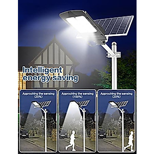 HYPERAZA Solar Street Light, 800W Solar Flood Light Outdoor Motion Sensor Dusk to Dawn Solar Light with Remote Control IP66 Waterproof for Parking Lot, Stadium, Garden (Bright White)