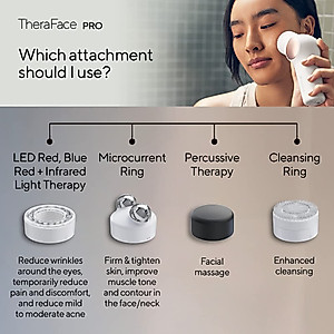 TheraFace PRO Microcurrent Facial Device - 8-in-1 Compact Face Massager, Facial Kit & Face Sculpting Tool with Light Therapy for Skin Tightening, Anti Wrinkle, Anti Aging & Skin Care (White)