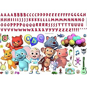 RoomMates RMK4959GM Cocomelon Giant Peel and Stick Wall Decals with Alphabet