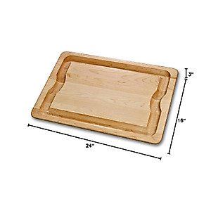 J.K. Adams 24-Inch-by-16-Inch Sugar Maple Wood Barbeque Carving Board