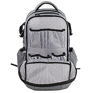 ALLCAMP OUTDOOR GEAR diaper bag XXX-Large capacity SUPPORT ANY BABY STROLLER with changing pad, 26L (X-Grey)