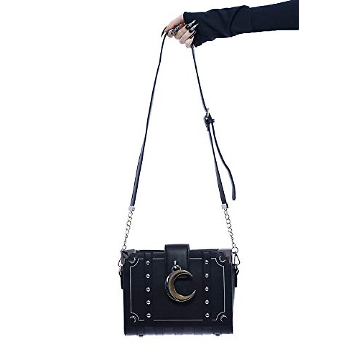 Killstar Myth Witch Spell Book Gothic Punk Crescent Moon Handbag KSRA001042