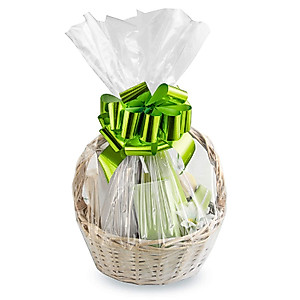 Morepack 16x24Inches Cellophane Bags for Gift Baskets,Clear Cellophane Basket Bags 10Pieces