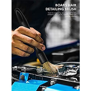 Fantasticlean 9PCS Car Interior Detailing Set, Microfiber Cloth & Applicator, Detailing Brushes, Natural Bristles, Scratch-Free & Ultra-Soft for Seats Leather Care or Cleaning