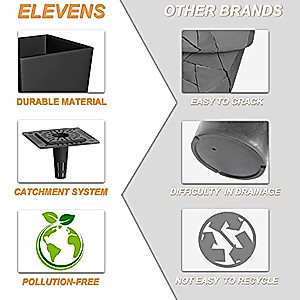 Elevens Outdoor Planter Larger Flower Pots Indoor Taper Garden V-Shape Tall Planters 24 inches Garden Pots Planter - Black（2 Packs）