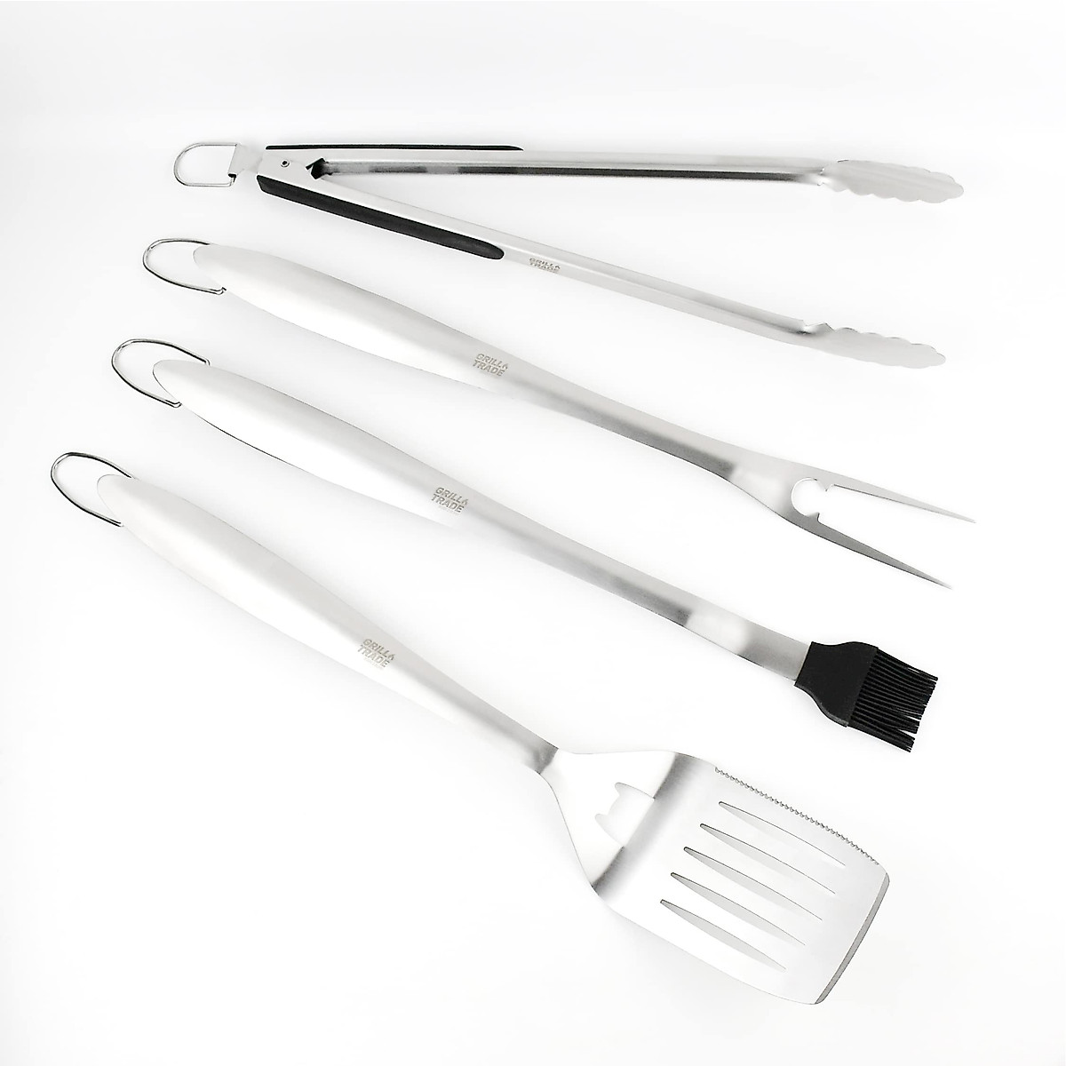 Grill Tools Set - BBQ Grill Utensils - Barbecue Grill Accessories with Tongs, Spatula, Fork, Brush - High-Grade Stainless Grilling Tool Kit - Dad Grill Set Gifts for Men - Dishwasher Safe