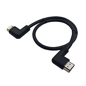 Cerrxian 0.5m High Speed HDMI 2.0 HDMI Left Angle Male to HDMI Right Angle Male Short Cable Ultra HD 4k x 2k HDMI Cable Supports Ethernet, 3D, 4K and Audio for TVs, Laptops(Black)(lm-rm)