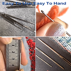 ORRDICE-9 PCS Large-Eye Blunt Needles, Stainless Steel Yarn Knitting Needles, Sewing Needles for Hand Sewing, Crafting Knitting Weaving Stringing Needles, Perfect for Finishing Off Crochet Projects