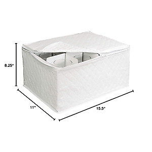 Richard's Homewares - Stemware Storage Chest for Up to 12 Glasses - White