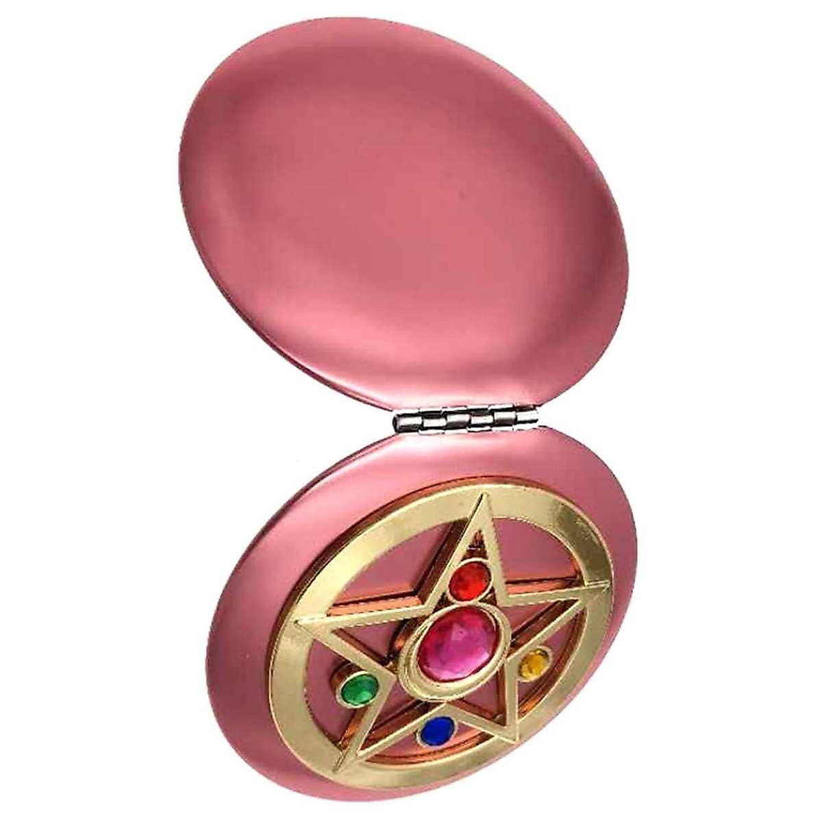 Makeup Compact Mirror Personal Makeup Mirror Portable Travel Handheld Foldable Double Sided Mirror with Crystal Star Miao WU