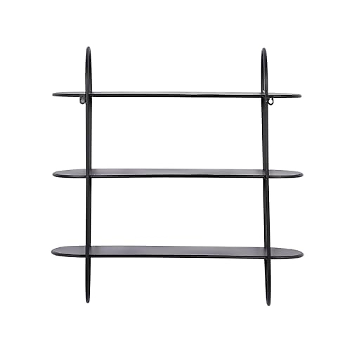 Deco 79 Metal Oval 3 Shelf Wall Shelf, 28" x 8" x 28", Black