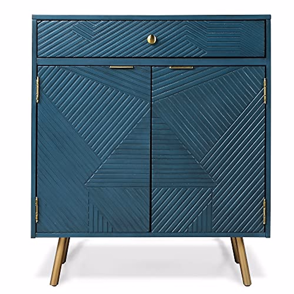 Savonnerie Accent Cabinet with Doors, Buffets & Sideboards with Drawers, Dark Teal, 28" L x 18" D x 32.5" H