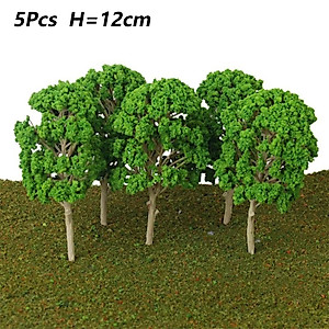 MANGOUSONG Miniature Trees,5pc HO Scale Model Trees Train Railroad Micro Landscape Park Scenery Scale Tree Layout Diorama Scenery Scene Making