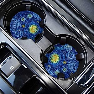 Car Coasters for Drinks Absorbent, Cute Car Coasters for Women & Men Cup Holder Coasters for Your Car with Fingertip Grip, Auto Accessories for Women & Men,Pack of 2 (Rock)