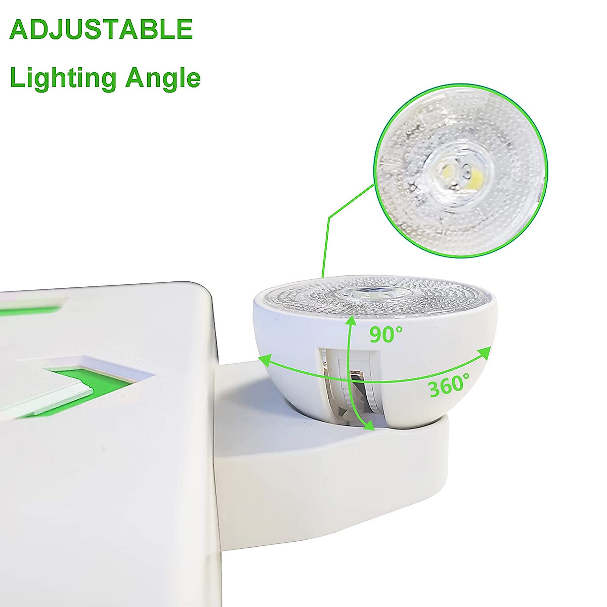Green LED Exit Sign with Emergency Lights, Two LED Adjustable Head Emergency Exit Lights with Battery Backup, Dual LED Lamp ABS Fire Resistance UL-Listed 120-277V
