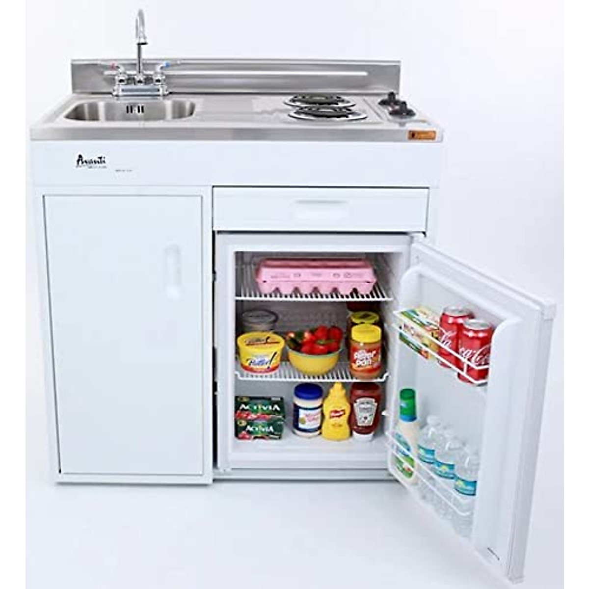 Avanti CK3616 36" Energy Star Rated Complete Compact Kitchen Stainless Steel Sink and White body